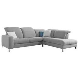 Ecksofa 3C Candy "L-Form" Sofas Gr. B/H/T: 284cm x 84cm x 241cm, Struktur, Ottomane rechts, ohne Funktion, grau Polsterecke, wahlweise mit Relaxfunktion