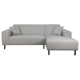 Ecksofa Home Affaire "ARROS L-Form" Sofas Gr. B/H/T: 235cm x 81cm x 163cm, Struktur fein, Recamiere rechts, grau (hellgrau) incl. loser Zierkissen, Maße BTH: 23516381 cm, auch in Cord