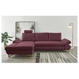 Ecksofa Inosign "City/Giron, L-Form" Sofas Gr. B/H/T: 284 cm x 104 cm x 166 cm, Veloursstoff, Recamiere links, ohne Bett-Funktion, rot (bordeaux) verstellbare Armlehnen mit Rasterfunktion