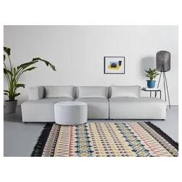 Ecksofa LEONIQUE "Alexane L-Form" Sofas Gr. B/H/T: 267cm x 70cm x 207cm, Samtoptik, Ottomane links, beige zusammengesetzt aus Modulen, in vielen Bezugsqualitäten und Farben