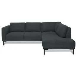 Ecksofa OTTO products "Fillin, L-Form" Sofas Gr. B/H/T: 247cm x 82cm x 205cm, Chenille, Ottomane rechts, grau (anthrazit) Struktur hergestellt aus recycelten PET-Flaschen und im Leinen-Mix