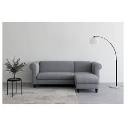 Ecksofa DOREL HOME "Felix II, L-Form, Schlafsofa 241cm (Liegefl. 108/195 cm)" Sofas Gr. B/H/T: 241cm x 83cm x 154cm, Cord, Ohne Knöpfe, grau verstellb. Rückenlehne, Recamiere wechselbar, Cord