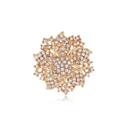 AUKUU Brosche Strass Strass Legierung Brosche Mode Diamant Blume Corsage