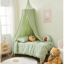 Alavya Home® Betthimmel Baldachin Kinderzimmer Bio-Baumwolle Musselin für Schlafzimmer (GOTS-Zertifiziert I Passt um Babybett