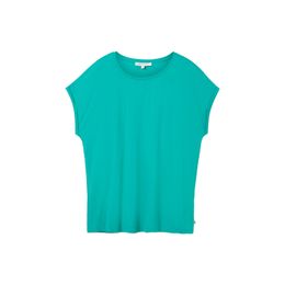 Tom Tailor Denim Damen Basic T-Shirt, grün, Gr. XXL