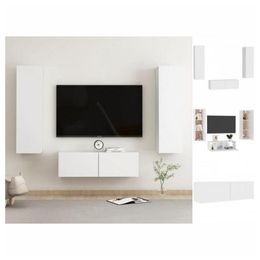 vidaXL Kleiderschrank 3-tlg TV-Schrank-Set Weiß Spanplatte