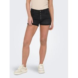 Only Jeansshorts ONLHUSH HW BUTTON SHORTS DNM PIM, schwarz