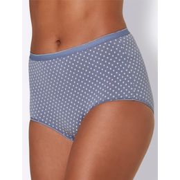 w&auml;schepur w&auml;schepur Damen Taillenslip mit Softgummi-Bund, 2x taubenblau-bedruckt + 1x taubenblau, Gr&ouml;&szlig;e 36/38