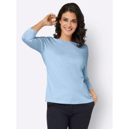 WITT Damen 3/4-Arm-Shirt mit U-Boot-Ausschnitt, hellblau, Gr&ouml;&szlig;e 40