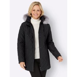 WITT Damen Steppjacke mit abnehmbarer Kapuze, schwarz, Gr&ouml;&szlig;e 40