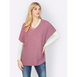 Heine Damen Longpullunder, Rosa, Gr. 40, V-Ausschnitt Pullover, Material: Polyacryl