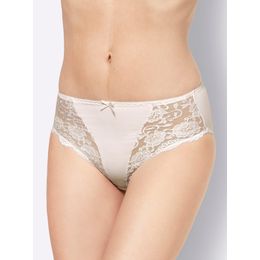 Sassa Mode Sassa Damen Slip mit seitlichen Eins&auml;tzen, wei&szlig; + puder, Gr&ouml;&szlig;e 46