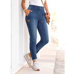 WITT Damen Schlupfjeans mit Tunnelzug und Bindeband, blue-stone-washed, Gr&ouml;&szlig;e 44