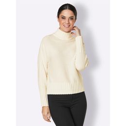 CREATION L PREMIUM Wit Damen Wollpullover mit Fledermaus-Ärmel, ecru, Größe 38
