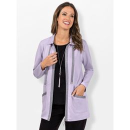 WITT Damen Shirtjacke mit Glitzer-Effekten, flieder, Gr&ouml;&szlig;e 38