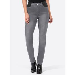 WITT Damen Jeans mit Stretch-Eins&auml;tzen, grey-denim, Gr&ouml;&szlig;e 20