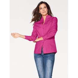 Heine Damen Hemdbluse, Lila, Gr. 50, Blusen langarm, trageangenehmes Material: Baumwolle, Elasthan