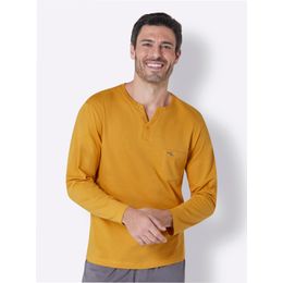 w&auml;schepur men Herren Schlafanzug-Shirt, ocker, Gr&ouml;&szlig;e 44/46