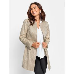 WITT Damen Longblazer in Jacquard-Qualit&auml;t, sand-gemustert, Gr&ouml;&szlig;e 38
