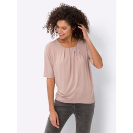 Heine Witt Damen Fledermausshirt mit Rundhals-Ausschnitt, puder, Gr&ouml;&szlig;e 38