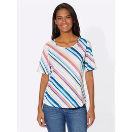 Heine Damen Streifenshirt, Blau, Gr. 36, T-Shirts, Material: Baumwolle