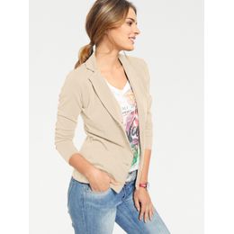 Heine Witt Damen Jerseyblazer aus Baumwolle, ungef&uuml;ttert, sand, Gr&ouml;&szlig;e 42
