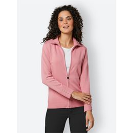 CREATION L PREMIUM Wit Damen Strickjacke aus mercerisierter Baumwolle, rosenquarz, Gr&ouml;&szlig;e 40