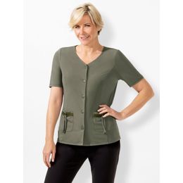 WITT Damen Shirtjacke in Jersey-Qualit&auml;t, khaki, Gr&ouml;&szlig;e 38