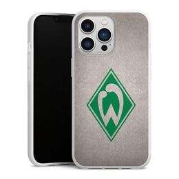 DeinDesign iPhone 13 Pro Handy Silikon H&uuml;lle Case wei&szlig; Handyh&uuml;lle Concrete Official Licensed Product Sv Werder Bremen Silikon Case