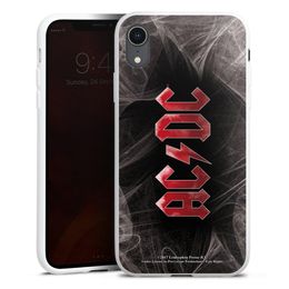 DeinDesign iPhone Xr Handy Silikon H&uuml;lle Case wei&szlig; Handyh&uuml;lle Merchandise Acdc Logo Silikon Case