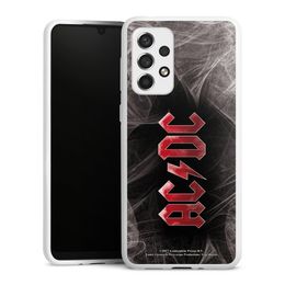 DeinDesign Galaxy A33 5G Handy Silikon H&uuml;lle Case wei&szlig; Handyh&uuml;lle Acdc Merchandise Logo Silikon Case