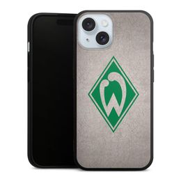 DeinDesign iPhone 15 Handy Premium Silikon H&uuml;lle Handyh&uuml;lle schwarz Case Concrete Official Licensed Product Sv Werder Bremen Silikon Premium Case