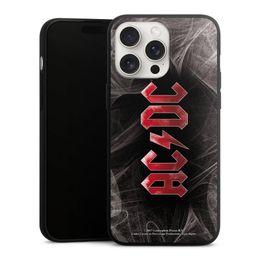 DeinDesign iPhone 15 Pro Max Handy Premium Silikon H&uuml;lle Handyh&uuml;lle schwarz Case Merchandise Acdc Logo Silikon Premium Case