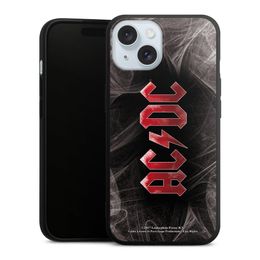 DeinDesign iPhone 15 Handy Premium Silikon H&uuml;lle Handyh&uuml;lle schwarz Case Merchandise Acdc Logo Silikon Premium Case
