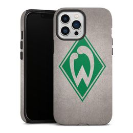 DeinDesign iPhone 13 Pro Max Handy Panzer Handyh&uuml;lle robuste Outdoor H&uuml;lle Schutzh&uuml;lle matt Concrete Official Licensed Product Sv Werder Bremen Tough Case