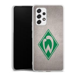 DeinDesign Galaxy A53 5G Handy Silikon H&uuml;lle Case transparent Handyh&uuml;lle Official Licensed Product Sv Werder Bremen Concrete Silikon Case