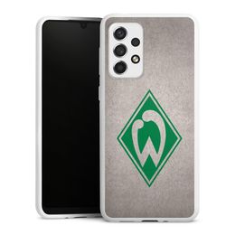 DeinDesign Galaxy A33 5G Handy Silikon H&uuml;lle Case wei&szlig; Handyh&uuml;lle Official Licensed Product Sv Werder Bremen Concrete Silikon Case