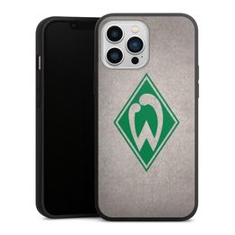 DeinDesign iPhone 13 Pro Max Handy Premium Silikon H&uuml;lle Handyh&uuml;lle schwarz Case Concrete Official Licensed Product Sv Werder Bremen Silikon Premium Case