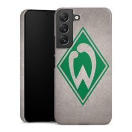 DeinDesign Galaxy S22 Handy Premium Case Smartphone Handyh&uuml;lle Schutzh&uuml;lle gl&auml;nzend Concrete Official Licensed Product Sv Werder Bremen Premium Case