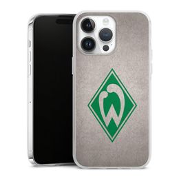 DeinDesign iPhone 14 Pro Max Handy Silikon H&uuml;lle Case transparent Handyh&uuml;lle Concrete Official Licensed Product Sv Werder Bremen Silikon Case