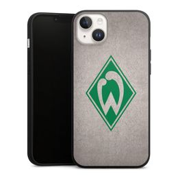 DeinDesign iPhone 14 Handy Premium Silikon H&uuml;lle Handyh&uuml;lle schwarz Case Concrete Official Licensed Product Sv Werder Bremen Silikon Premium Case