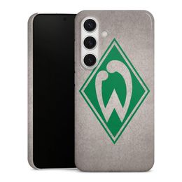 DeinDesign Galaxy S24 Handy Premium Case Smartphone Handyh&uuml;lle Schutzh&uuml;lle gl&auml;nzend Concrete Official Licensed Product Sv Werder Bremen Premium Case