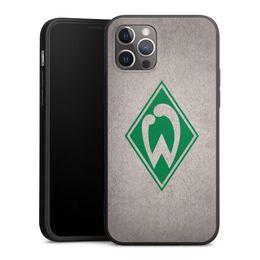 DeinDesign iPhone 12 Pro Handy Premium Silikon H&uuml;lle Handyh&uuml;lle schwarz Case Concrete Official Licensed Product Sv Werder Bremen Silikon Premium Case