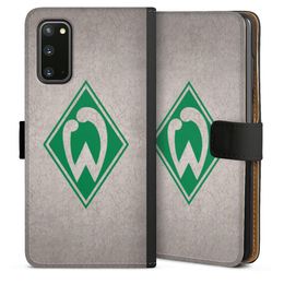 DeinDesign Galaxy S20 Handy Klapph&uuml;lle Handyh&uuml;lle aus Kunst Leder schwarz Flip Case Official Licensed Product Sv Werder Bremen Concrete Sideflip mit Lasche