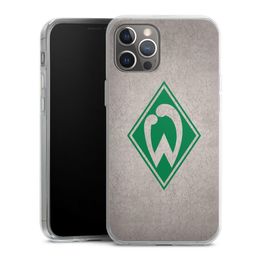DeinDesign iPhone 12 Pro Max Handy Silikon H&uuml;lle Case transparent Handyh&uuml;lle Concrete Official Licensed Product Sv Werder Bremen Silikon Case