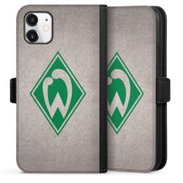 DeinDesign iPhone 11 Handy Klapph&uuml;lle Handyh&uuml;lle aus Kunst Leder schwarz Flip Case Concrete Official Licensed Product Sv Werder Bremen Sideflip mit Lasche