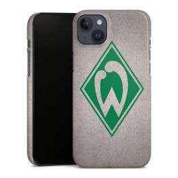 DeinDesign iPhone 14 Plus Handy Premium Case Smartphone Handyh&uuml;lle Schutzh&uuml;lle gl&auml;nzend Concrete Official Licensed Product Sv Werder Bremen Premium Case