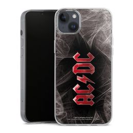 DeinDesign iPhone 14 Plus Handy Silikon H&uuml;lle Case transparent Handyh&uuml;lle Merchandise Acdc Logo Silikon Case