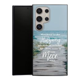 DeinDesign Galaxy S24 Ultra Handy Silikon H&uuml;lle Case schwarz Handyh&uuml;lle Spruch Beach Statement