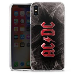 DeinDesign iPhone Xs Max Handy Silikon H&uuml;lle Case transparent Handyh&uuml;lle Merchandise Acdc Logo Silikon Case